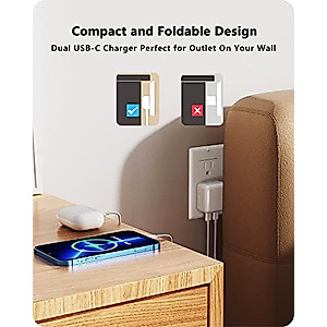 USB-C iPhone Fast Charger,PD 3.0 35W Dual USB-C Port Power Adapter,Cell Phone Wall Charger+USB-C to USB-C/Lightning Cable,Compatible with iPhone 14/13/12/11 /Pro/Max/Se/X/Xr/Xs/8 /8plus /iPad…