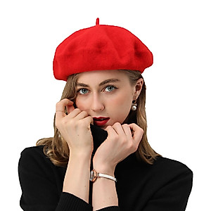 BEYLRZID French Beret-Classic Wool Beret Solid Color Womens Beret Cap Hat