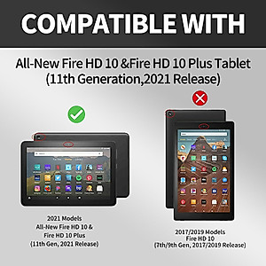 for Fire HD 10 Tablet Case 11th Generation 2021 and Amazon Fire HD10 Plus Case 10.1", 360 Degree Rotating Stand Smart Protective Case,for Fire HD 10 2021 Tablet,Cute Owl Roses Flower