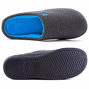RockDove Men's Original Two-Tone Memory Foam Slipper, Size 10.5 US Men, Dark Gray/Blue