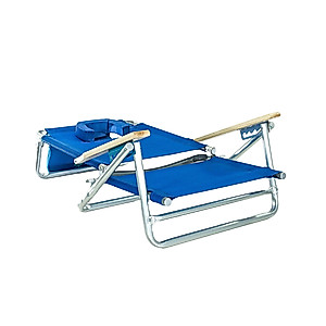 Ostrich South Beach Sand Chair, Beach Reclining Lawn Chair w/Carry Strap, Outdoor Furniture for Pool, Camping, or Backyard, Blue