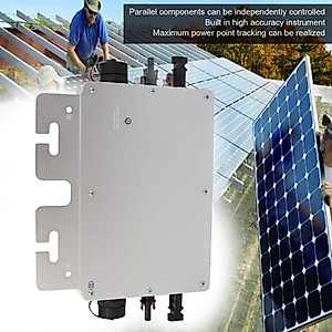 800W Solar Inverter WiFi Control Automatic Identification Power Inverters DC to AC 120V 230V Solar Grid Tie Micro Inverter(Silver US Plug)