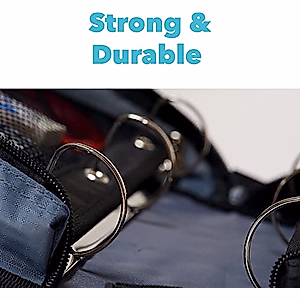 Case-it The Dual 2-in-1 Zipper Binder - Two 1.5 Inch D-Rings - Includes Pencil Pouch - Multiple Pockets - 600 Sheet Capacity - Comes with Shoulder Strap - Mint Blue Dual-101