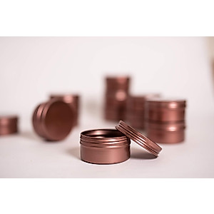 LIYAR 3 Ounce Tins Cans 3 Oz. Tins Containers Round Tins Metal with Lids Aluminum Metal Containers Metal Tins Jars for Balm,Candy,Salve,Candles,Pack of 20(Rosy Brown)
