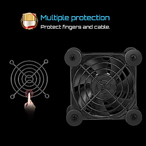 upHere USB Computer Fan Black, Dual 80mm, Silent, 80 * 80*25mm, 1800rpm, 5V, 1.68W, 20dB, Compatible with Desktop, Laptop, TV Box, Receiver, AV Cabin, PS4, Projector, Router