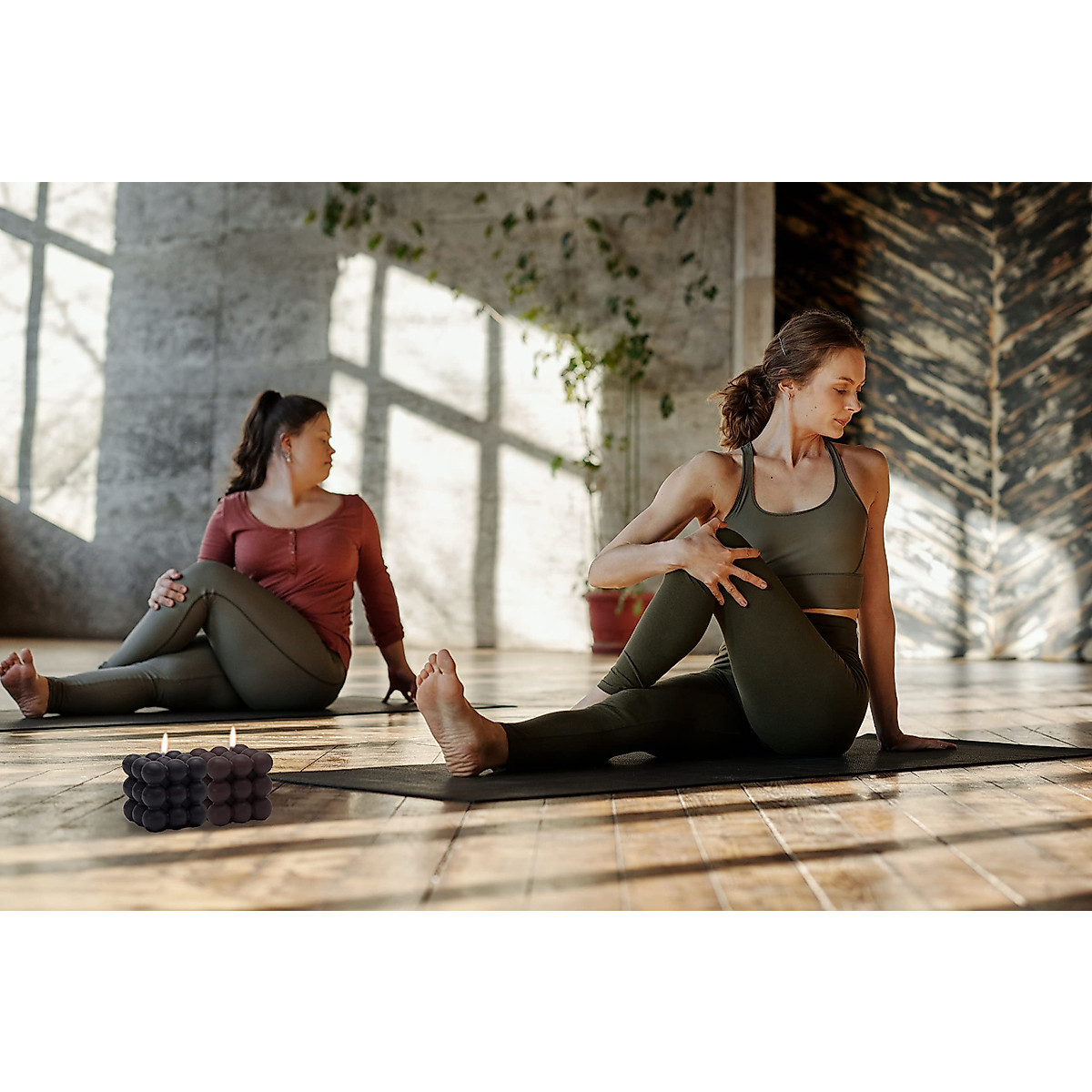 Bubble Candle, 4pcs Cube Soy Wax Bubble Candles Scented Aesthetic Bubble Candle Set for Home Bedroom Decor Birthday Mothers Day Gifts for Mom (Black+ White+Grey+Brown)