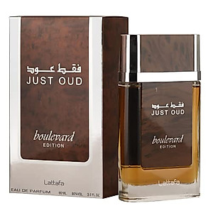 Lattafa Perfumes Oud Mood, Just Oud Boulevard Edition & Musk Mood PREMIUM COLLECTION |EDP - 100ML (3.4Oz) |Smoke, Vanilla, & Sandalwood|Saffron & Cardamom,White Musk.