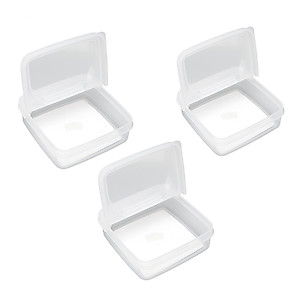 3 Pack Cheese Storage Containers with Flip Lids, Sliced Cheese Container for Fridge, Clear Plastic Butter Block Cheese Slice Storage Box Portable Freezer Food Storage Container