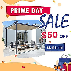COBANA 10' x 10' Outdoor Pergola, Aluminum Patio Shade Shelter for Garden, Porch, Backyard, Beige