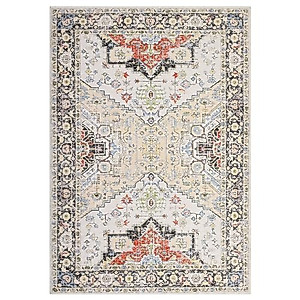 GarveeHome 9x12 Washable Rug Boho Rugs for Living Room Indoor Soft Large Area Rug Low Pile Non-Shedding Accent Rug Non Slip Vintage Rug Traditional Foldable Throw Carpet for Bedroom Home Office Beige