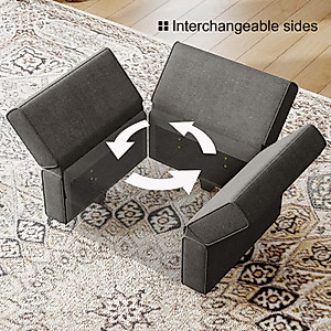 Belffin Sectional U Shaped Sofa Small Reversible Chaise Sectional Couch Convertible Ottoman Modular Sofa Couch Grey