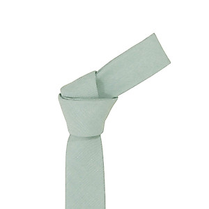 JNJSTELLA Cotton Solid Skinny Men's Necktie 2" Tie Light Mint Green