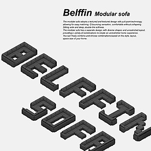 Belffin Polyester Weave Fabric Modular Sectional Sofa Swatch Kit Card,Dark Grey,Light Grey,Blue