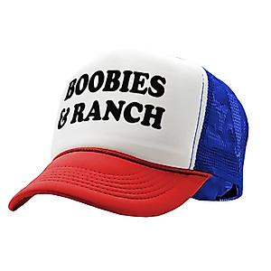 Boobies and Ranch - Vintage Retro Style Trucker Cap Hat (R W B)