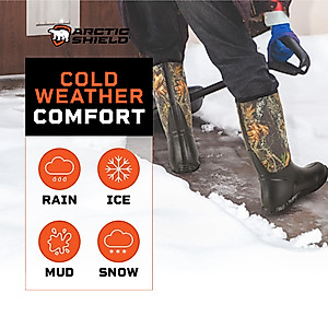 Neoprene Heavy Duty Rubber Boots for Men & Women - Durable Footwear Rain Boots Men - Insulated Waterproof Outdoor Boots for Men for Hunting, Mud, Fishing, Gardening & Farming, Camouflage, 8