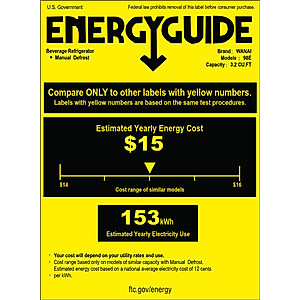 WANAI Beverage Refrigerator Mini Fridge Cooler Clear Glass Door 3.5 Cu.Ft Soda Beer Wine Fridges for Office Dorm Home Bar with Adjustable Removable Shelves White Inner