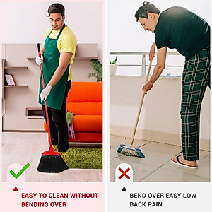 WILLBOND 20 Pcs Heavy Duty Broom Outdoor Indoor Commercial Angle Brooms Bulk for Courtyard Garage Lobby Mall Market Floor Home Kitchen Room Office Pet Hair Rubbish 54 Inch (Red)