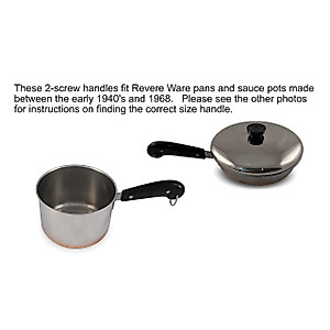 Medium 2-screw replacement handle for vintage Revere Ware pans