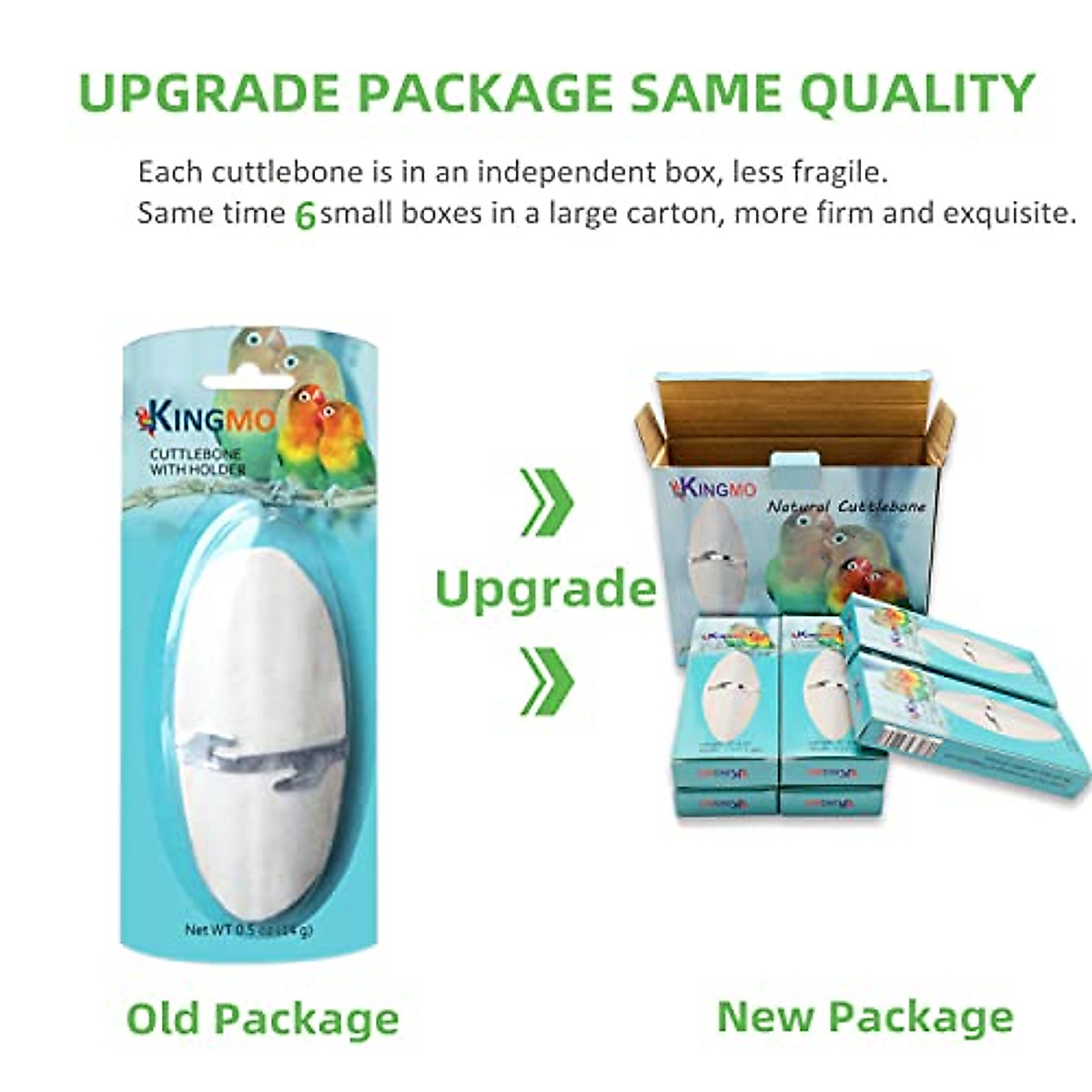 Jmxu's 5"-5.5" Bird Cuttlebone for Parakeets, Cuddle Bone with Metal Holder, Chewing Cuttlefish Bone for Sharp Beaks, Natural Birds Calcium Suitable for Parrots Cockatiels Budgie(6 Pack)