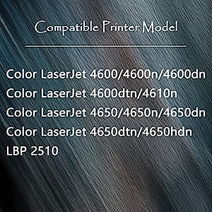 (4 Color Set) TG Imaging Replacement for HP 641A Toner Cartridge C9720A + C9721A + C9722A + C9723A for use in HP Color Laser-Jet 4600 4600DN 4600N 4650 4650DN 4650N 4610 Toner Printer