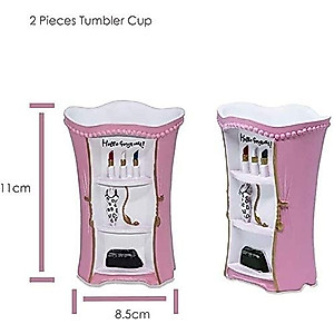 DVTEL Bathroom Five-Piece Set of Newlywed Toiletries Creative Gift Resin Five-Piece Set of Toothbrush Cup (Color : Red)