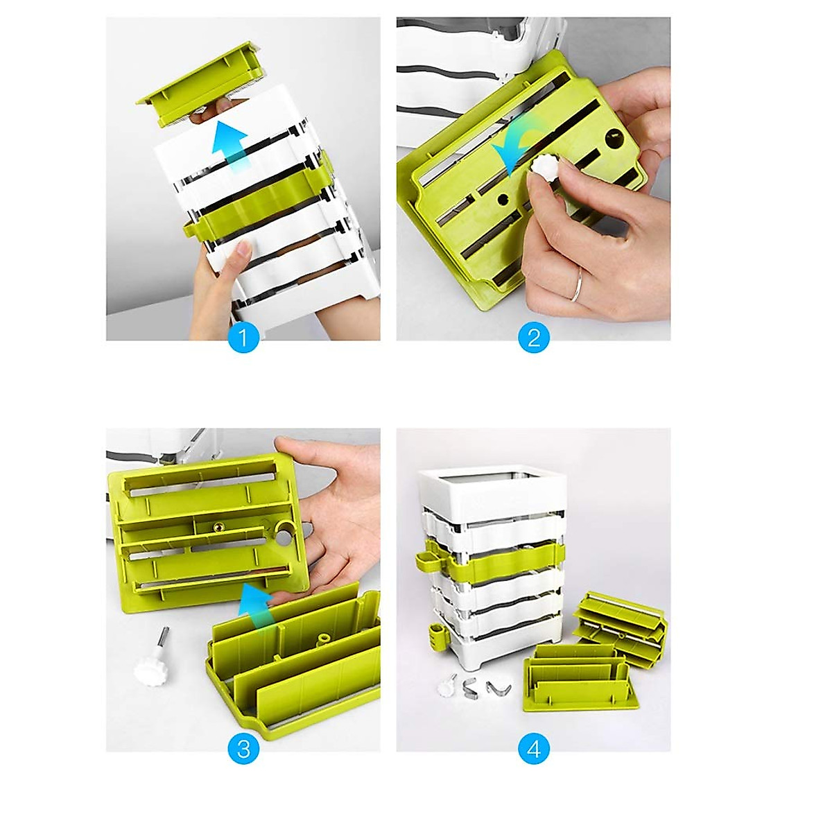 CUJUX Eco-Friendly Plastic PP Multifunction Chen Knife Holder Metal Scissors Organizer Tools Kitchen Knife Block Rack Desktop(without knife) (Color : A)