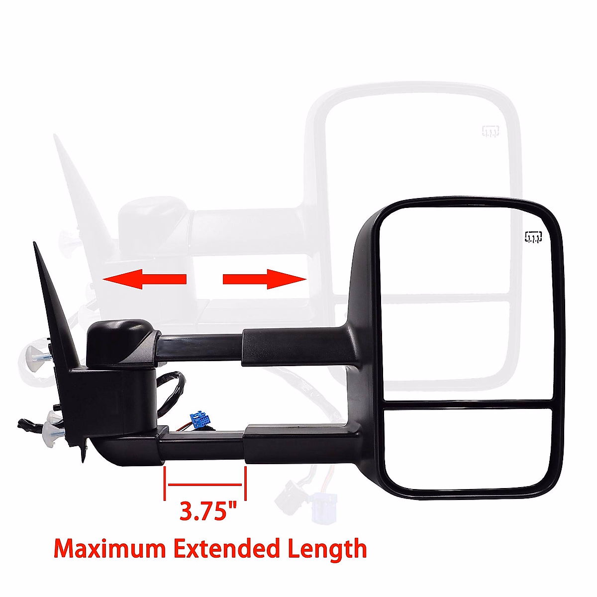 AERDM New Pair Towing mirrors Set Power Tow Heated Telescoping with Arrow Signal Light Side Mirrors Fit Chevy/GMC/Cadillac Silverado Sierra Avalanche Suburban Tahoe Yukon XL Escalade EXT ESV