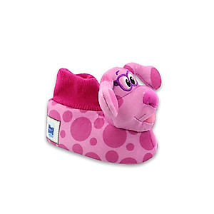 Blue's Clues & You Magenta Toddler Plush 3D Sock Top Slippers (5-6 M US Toddler, Magenta)