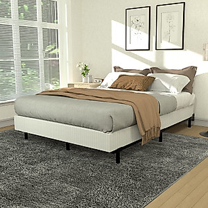 7 Inch Full Size Metal Bed Frame for Box Spring and Mattress, 9-Leg Support Box Spring Base, Easy Assembly Tool-Free Heavy Duty Bedframe Black