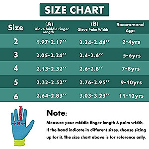 Kids Gardening Gloves, 3 Pairs Non-Slip Garden Gloves for Kids, 5 Sizes for Toddlers, Preschooler, Schoolchild, Preteen, Childrens Rubber Coated Yard Work Gloves (Size 4 (Age 7-8 Year Old))