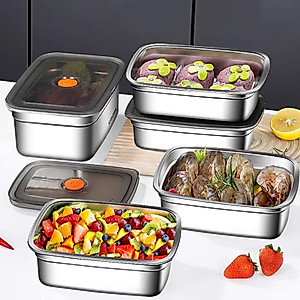 TRBIDRBO 2 PCSFood Storage Containers with Lids Airtight (2 Containers & 2 Lids), Leak proof Storage Box Meat Container for Fridge Nestable Dishwasher Freezer Safe