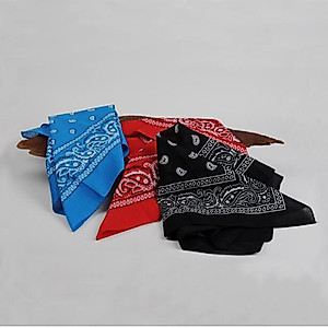 BSLINO Bandanas 24pcs 22 X 22 Inch 100% Cotton Bandana Novelty Double Sided Print Paisley Cowboy Bandana Party Favor Scarf Headband Handkerchiefs Two Dozen