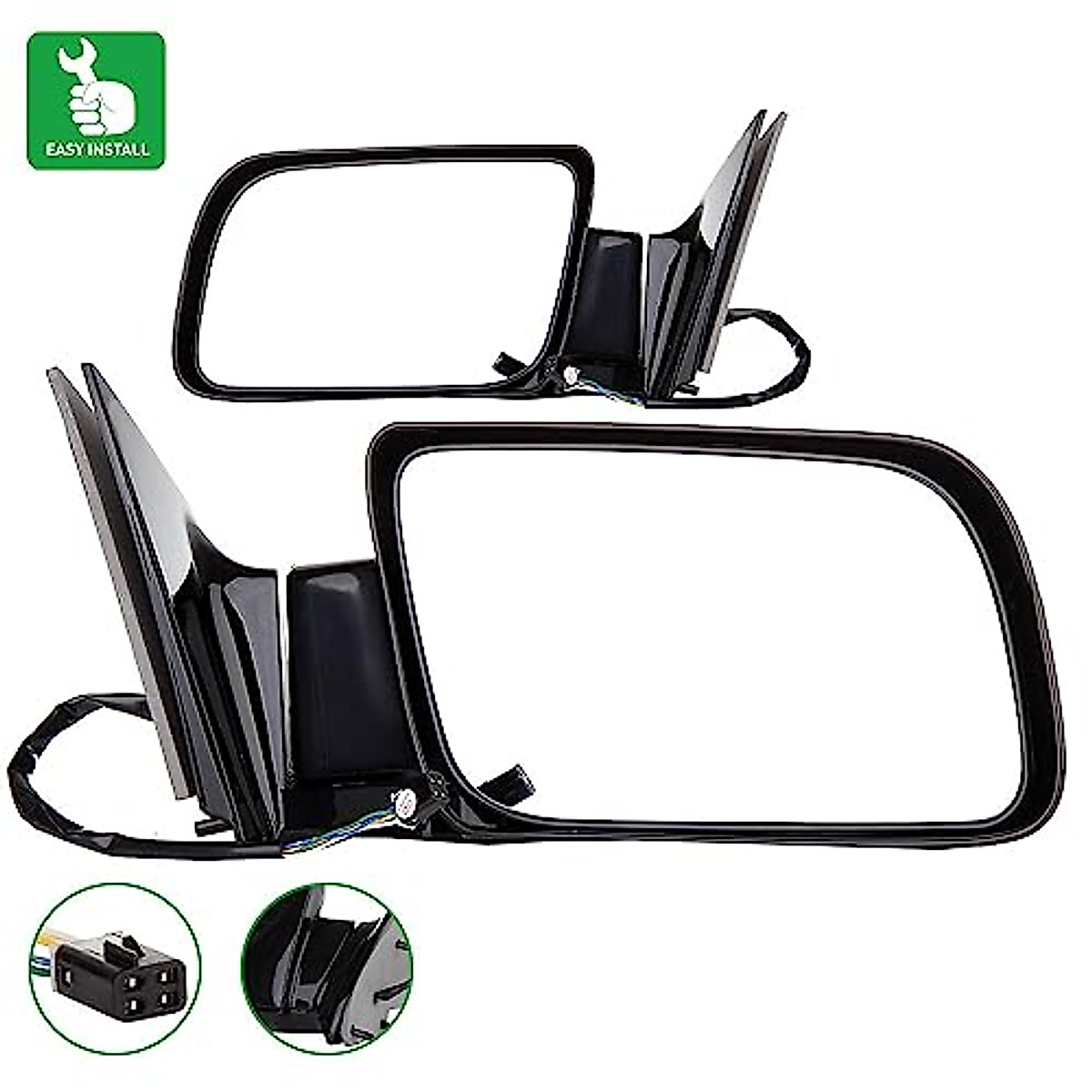 SCITOO Chevy Towing Mirrors fit 1988-1998 Chevrolet GMC Pickup Truck 1992-1994 Chevrolet Blazer GMC Jimmy 1995-1998 Chevrolet Tahoe MC Yukon Power Control Manual Folding Features 15764757 15764758