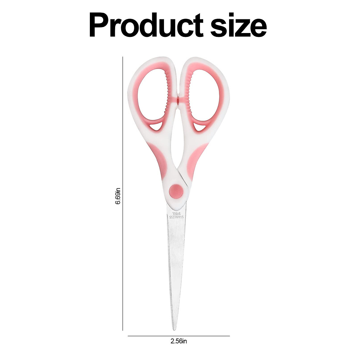 Multipurpose Pink Scissors Ergonomic Comfort-Grip Shears Stainless Steel 6.9 Inches Office Scissors for Fabric Cutting, Home, Leather Arts Crafts Scissors (Pink)