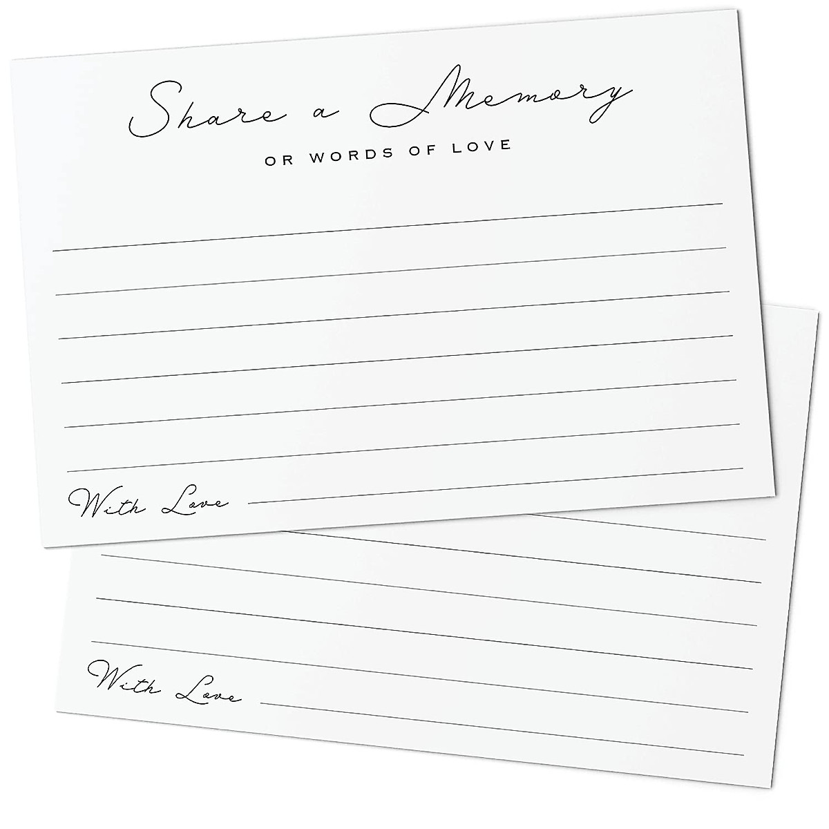 Share a Memory Cards - Minimalist Well Wishes Card - 6 x 4 - Set of 50 - for Celebration of Life, Weddings, Anniversaries, Memorials, Funerals, Birthdays, Graduation, Retirement, Going Away