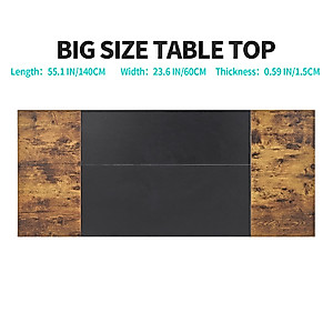 UNICOO - Crank Adjustable Height Standing Desk, Game Table, Home Office Table, Computer Table 55 * 23.6 in Tabletop (XJH-C-55 Rustic Brown+Black)