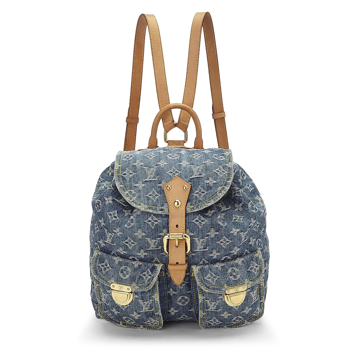 Louis Vuitton, Pre-Loved Blue Monogram Denim Sac a Dos GM, Blue