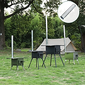 Durable Stainless Steel Tent Stove Chimney Pipe Kit Single Wall, Chimney Spark Arrestor, Fireplace Chimney Rain Caps,2.36 Inch/6cm Diameter Chimney Pipes,Camping Stove Accessories ( Size : Damper pipe