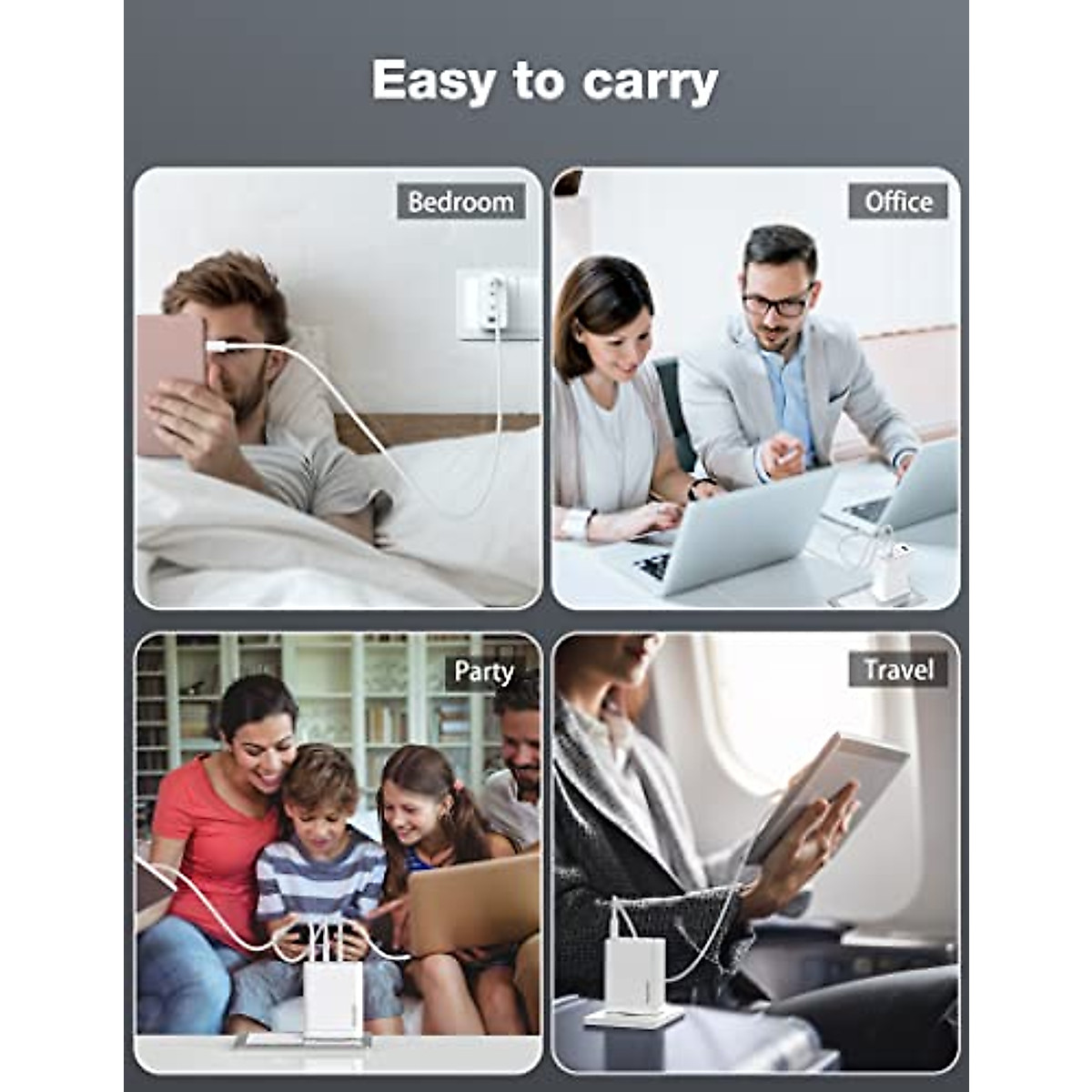 100W USB C Wall Charger, TECKNET GaN Ⅲ Portable USB-C Fast Charger Block with Type C Cable, PD Power Adapter for iPhone 14/14 Pro, MacBook Pro, iPad, AirPods, Dell XPS, Pixel, Samsung, PS5, Switch