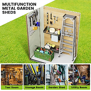Outdoor Storage Shed 5 X 3 FT, Metal Storage Shed, Outdoor Tool Storage Shed with Door Lock, Waterproof, for Backyard, Garden Patio Lawn