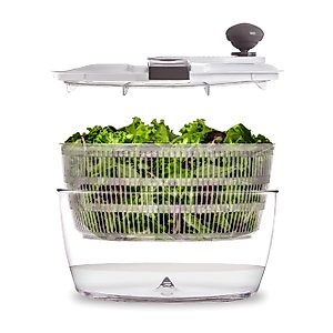 BINO | Salad Spinner - 4.2 Qt | Large Manual Lettuce Spinner with Secure Lid Lock & Built-in Draining System | Salad Spinner with Salad Bowl | Fruit & Vegetable Basket Colander | Kitchen Gadgets