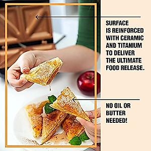 Gotham Steel Sandwich Maker, Toaster Panini Press Breakfast Sandwich Maker with Nonstick Surface, Makes 2 Sandwiches in Minutes, with Easy Cut Edges and Indicator Lights, College Dorm Room Essentials