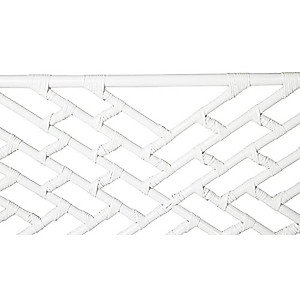 Kouboo Rattan Chippendale Headboard, California King Size, White Loft