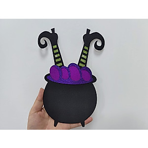 Purple Glitter Potion Bar Banner and Black Glitter Bat Banner- Halloween Party Decorations,Halloween Party Banner for Haunted House,Bat Decorations,Halloween Mantle Home Decor