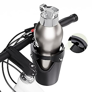 Titanker Bike Cup Holder, Upgraded Bike Water Bottle Holder with Aluminum Alloy Fasteners for Secure Grip, Adjustable 16oz to 32oz Bike Drink Holder for Road MTB Bikes, Scooter, Treadmill, Black