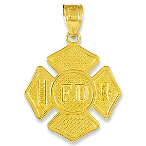 10k Gold St Florian Medal Firefighter Badge Pendant