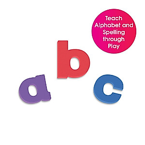 Edushape Fish & Spell Toy Fishing Set - Foam Bath Letters Toy Set - Early Child Development Learning Bath Foam Letters - Baby Foam Bath Toys for Toddlers 1-3 - Outside Water Play Toys