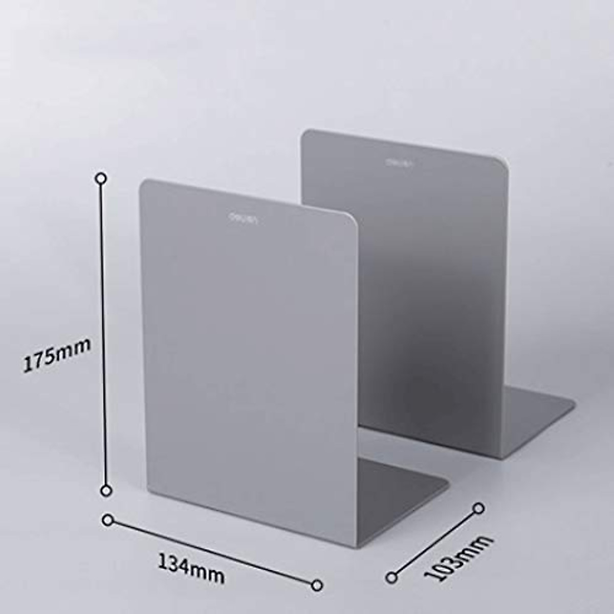 UPJAKS Book Ends Simplicity Bookends, Universal Economy Metal Book Ends for Shelves, Non-Skid Bookend, Heavy Duty Metal Book End, Book Stopper Book Stopper (Color : Grey)