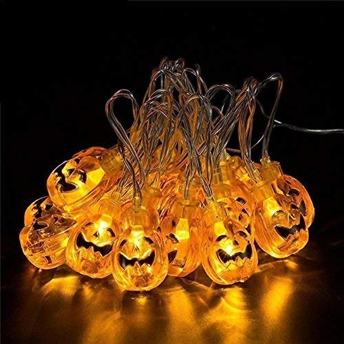 Senmao Home Decor Halloween String Lights with 30 led,Orange Lights 20ft with Pumpkin Lights,Halloween Lights Outdoor for Patio, Garden,Parties (IP65,8 Light Modes Warm White)