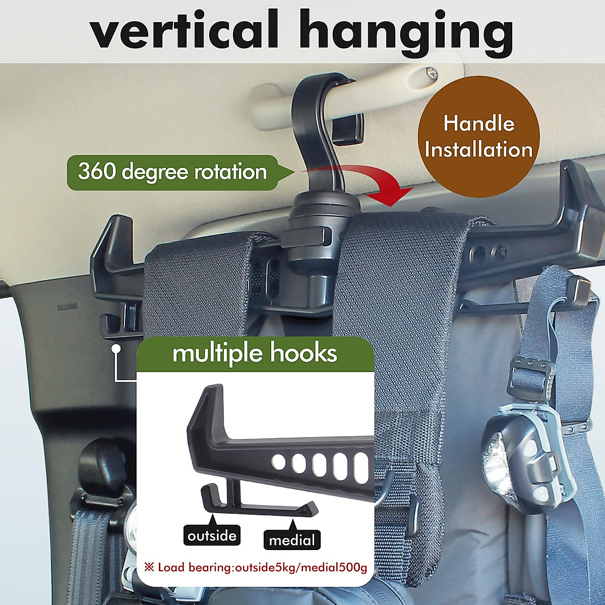 TRANSWARPS Heavy Duty Hanger for Tactical Gear Vest W/ 360°Rotatable Hook | Multipurpose Standard Plastic Hangers for Body Armor,Police,Military Gear,Scuba Diving, Survival Equipment (Black)